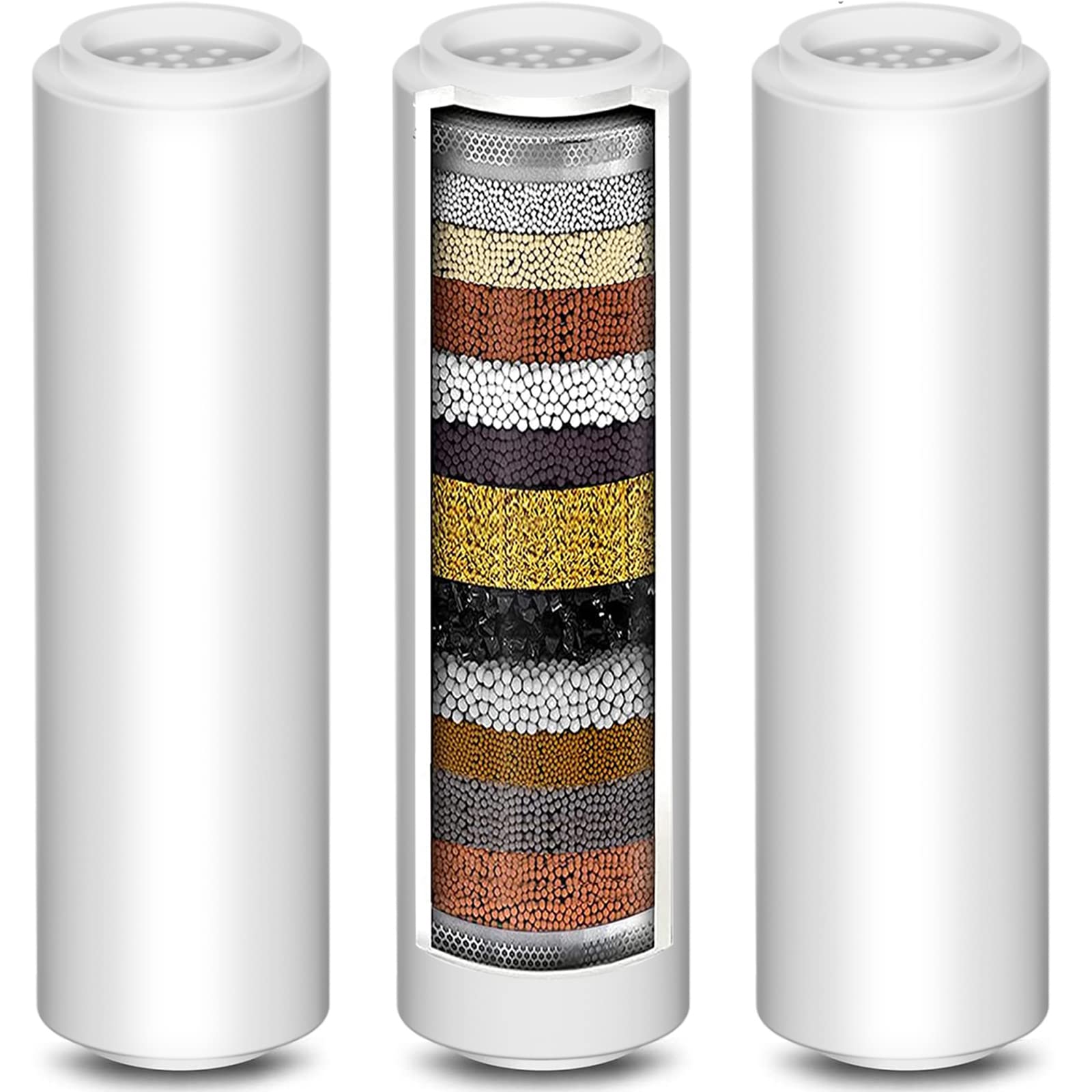 Replacement Shower Filter for Handheld Shower Head, 3 Pack 15 Stage Filter for Hard Water Remove Chlorine and Harmful Substances, Only Fit for Rexsoul Filtered Shower Head