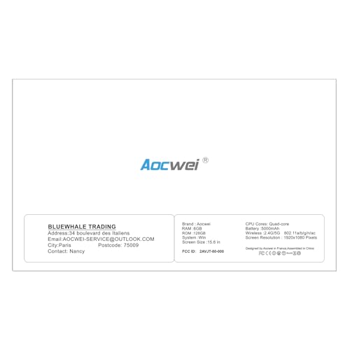 Ruzava/Aocwei 15.6" Laptop 6GB DDR4 128GB SSD Intel J4105 (Up to 2.5Ghz) 4-Core Win 10 PC 1920x1080 FHD Dual WiFi BT 4.2 Support 1TB SSD Expand with Wireless Mouse for Business-Silver