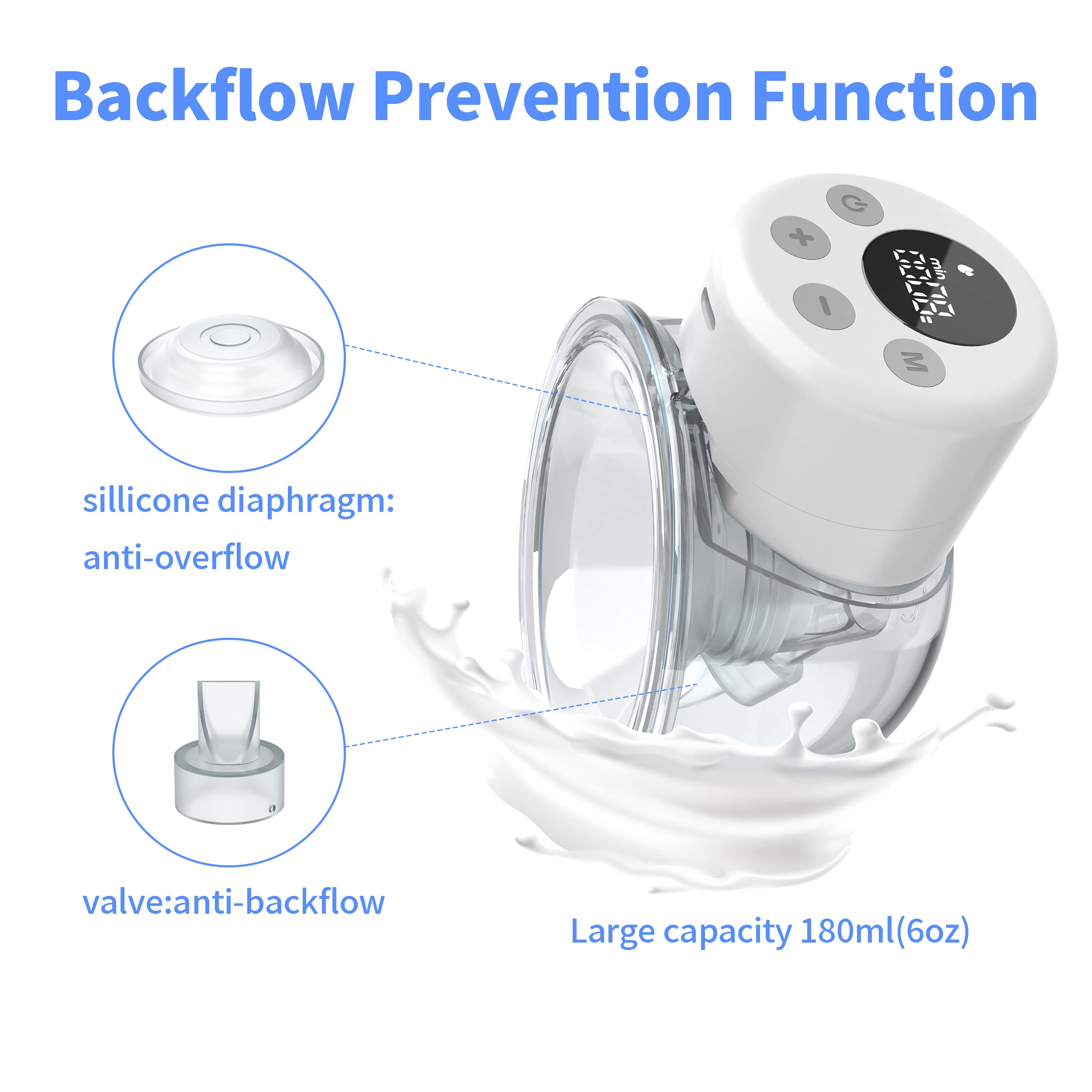 Wearable Breast Pump, S12 Double Hands Free, LCD Display, Low Noise & Painless, 2 Modes & 9 Levels Electric Breast Pump Portable, 24mm Flange, 2 Pack