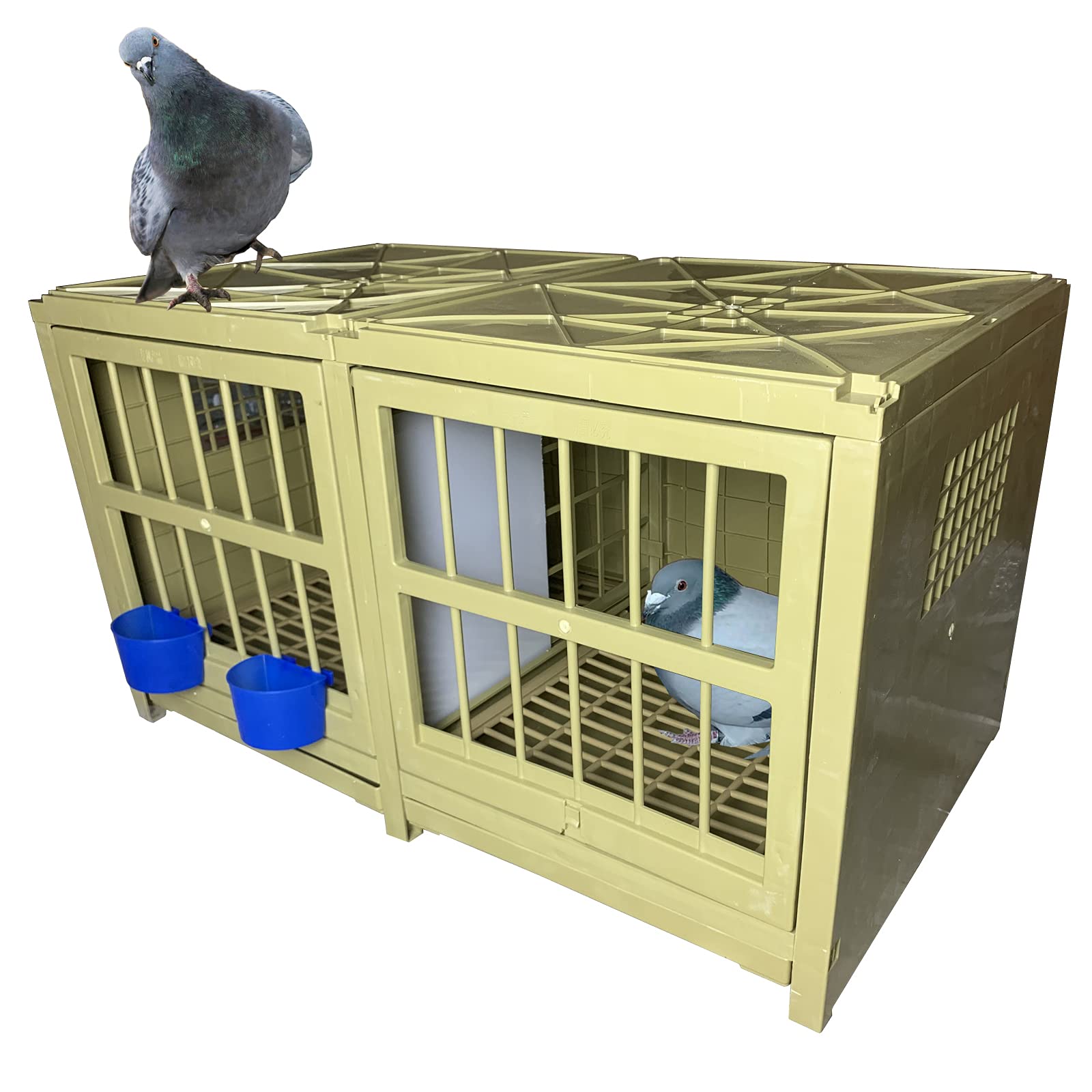 Pigeon Cage Plastic Pigeon Pairing Cage Bird Cage Pigeon Nest Box Carrier Combination Package Nest Solid Nest Rest and Pairing 32in
