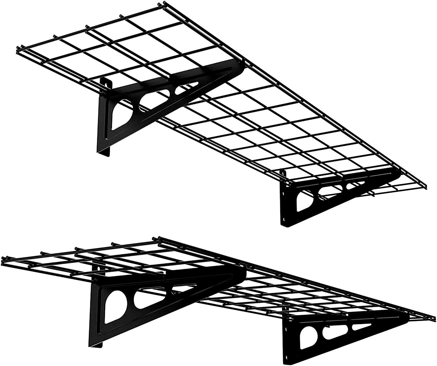 Sylvan Modular Garage Wall Shelves for Storage DIY Wall Mount Shelf with Garage Shelving Wall Mounted Kit Sturdy Garage Wall Shelving and Wall Mount Shelf Construction (Two 1'x4' Kits)