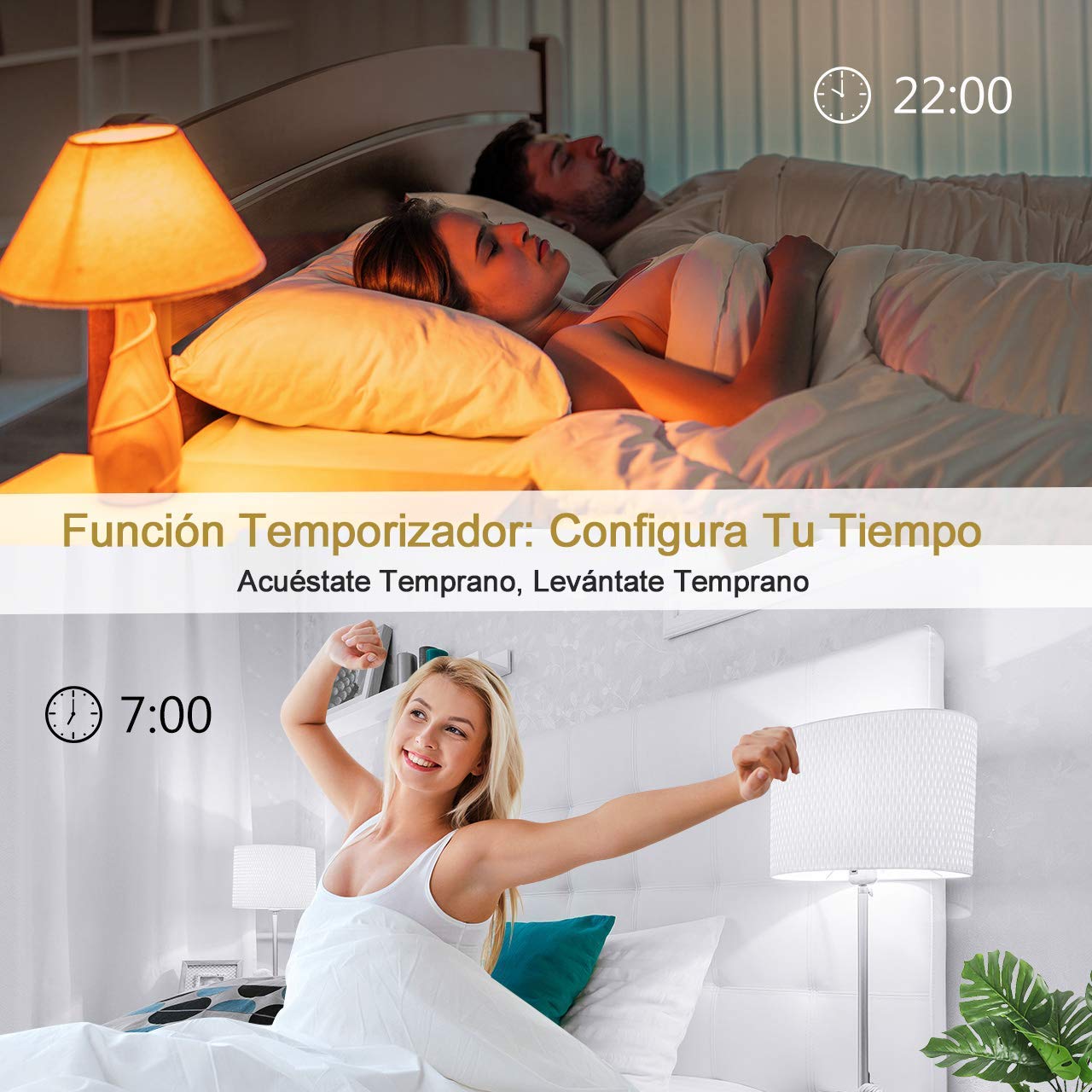 RabbitStorm Smart LED Light Bulb Compatible with Alexa Google Home, Dimmable LED Light Bulb RGB Color Changing E27 B26 60 Watt Equivalent, Smart App Control WiFi 2.4Ghz only, No Hub Required, 2 Pack