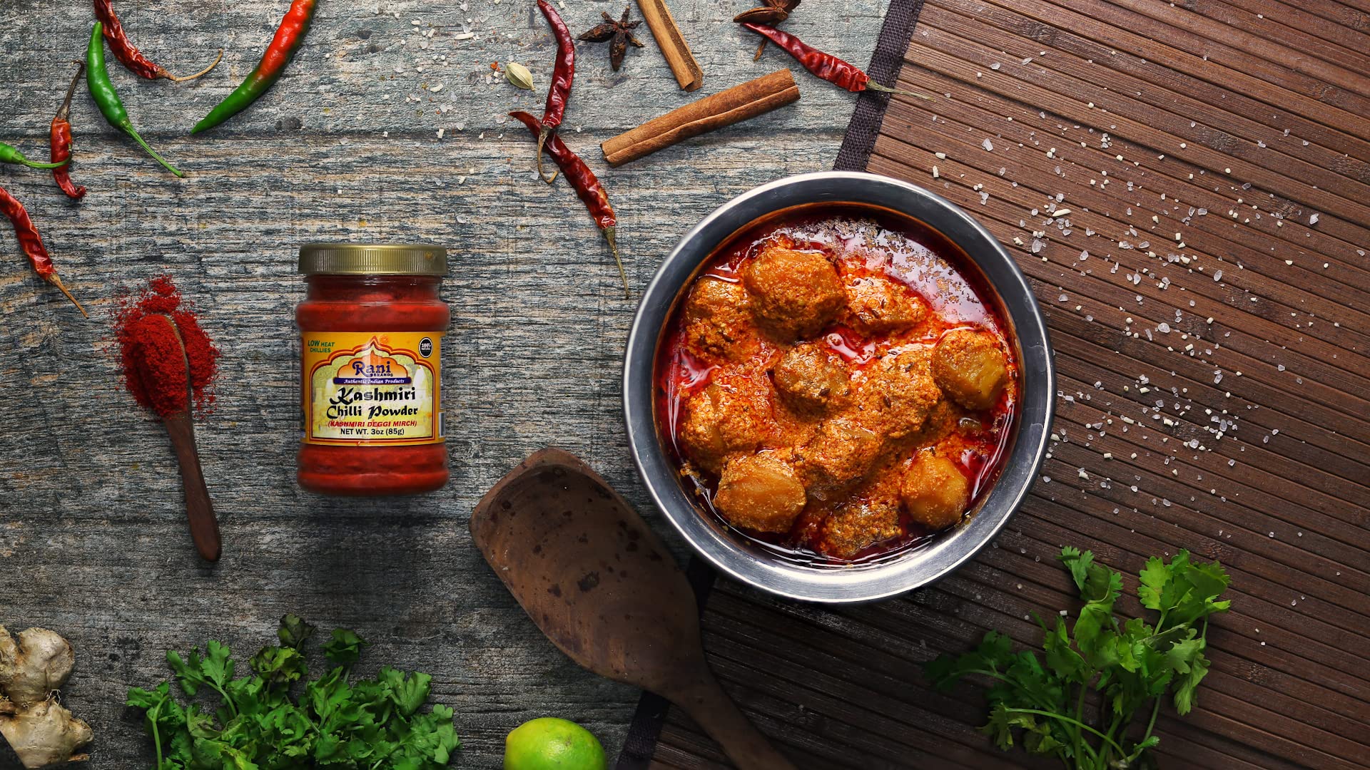 Rani Kashmiri Chilli Powder (Deggi Mirch, Low Heat) Ground Indian Spice 85g PET Jar ~ All Natural | Salt-Free | Vegan | Kosher | Gluten Friendly | Perfect for Deviled Eggs & Other Low Heat Dishes