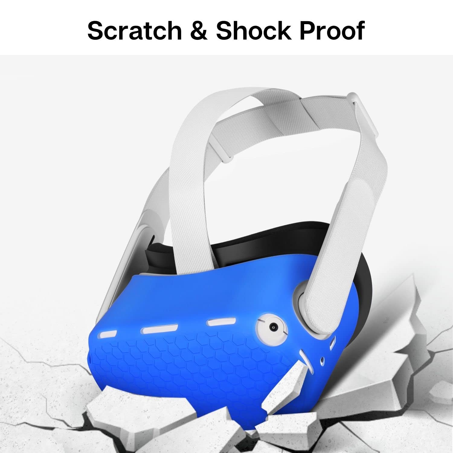TNP VR Cover for Oculus Quest 2 Cover - Blue Silicone VR Cover for Oculus Quest 2 Protective Cover - Anti Scratch Dust Bump Oculus Protective Cover