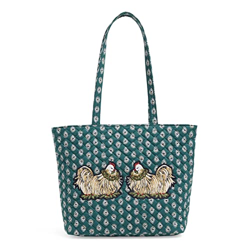 Vera Bradley Women's Cotton Small Tote Bag, French Hen - Recycled Cotton, One Size
