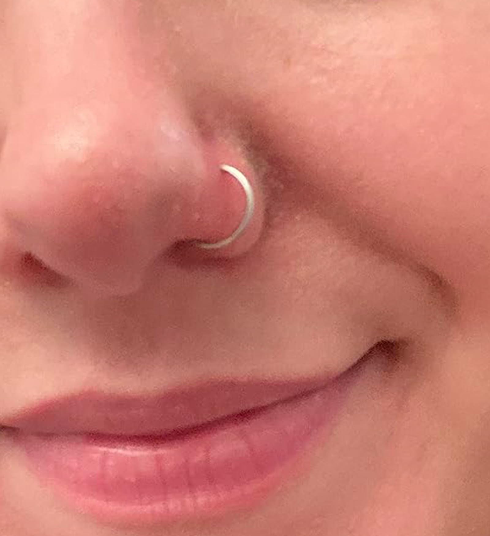 MODRSA Nose Rings 16gauge L Shape Nose Studs Nose Screw Surgical Stainless Steel Thick C Shape Nose Ring Hoop High Nostril Nose Piercing Jewelry for Women Men