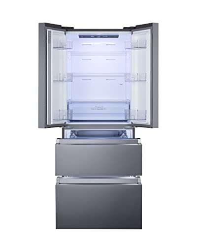 Summit Appliance FDRD152PL 27.5" Wide French Door Refrigerator-Freezer, Stainless Steel Look, Digital Controls, Interior LED Light, Open Door Alarm, No-frost Operation, Energy Saving Function