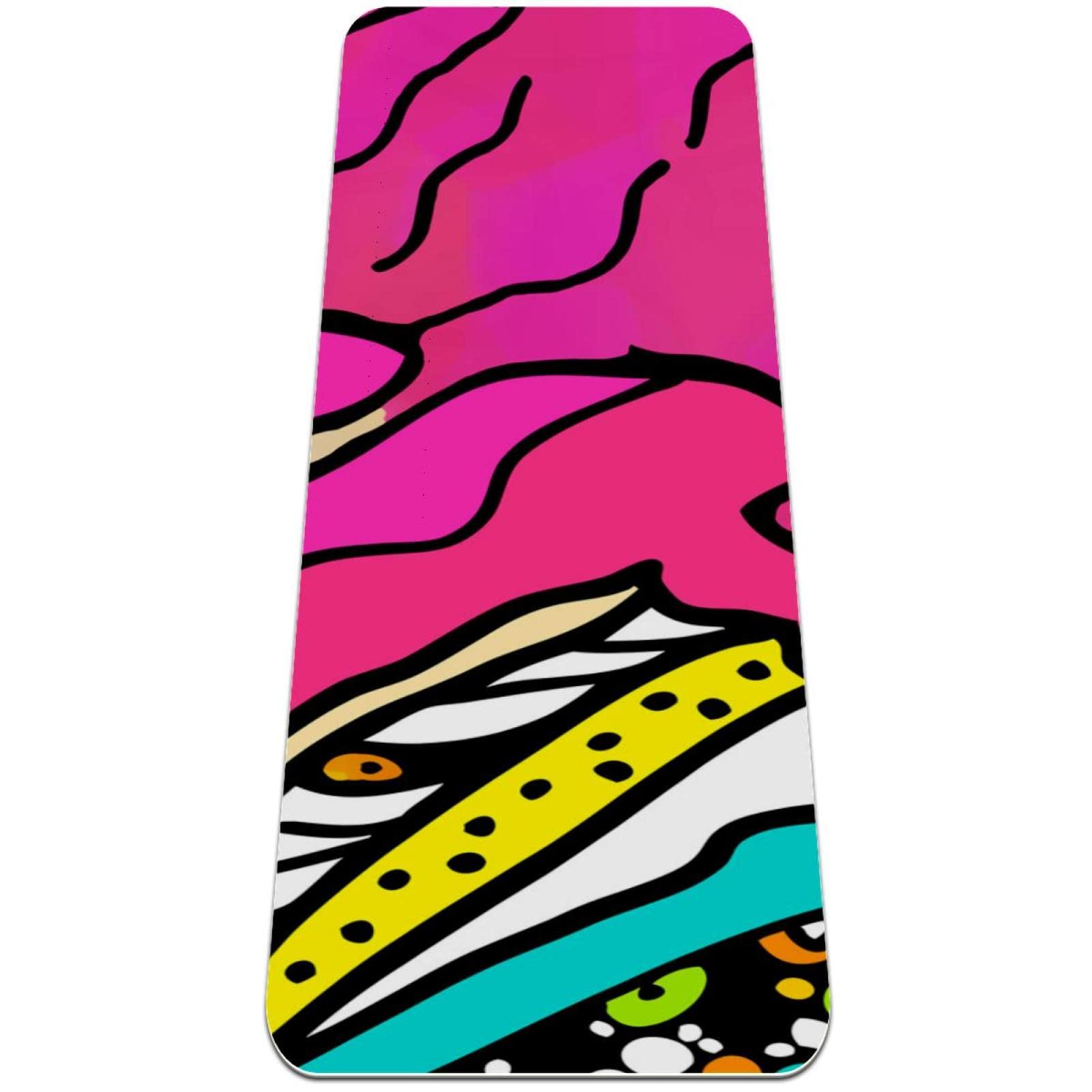 Yoga Mat, Yoga Mats for Home Workout, Workout Mat, Exercise Mats, Pilates Mat, Colorful Abstract Graffiti Art