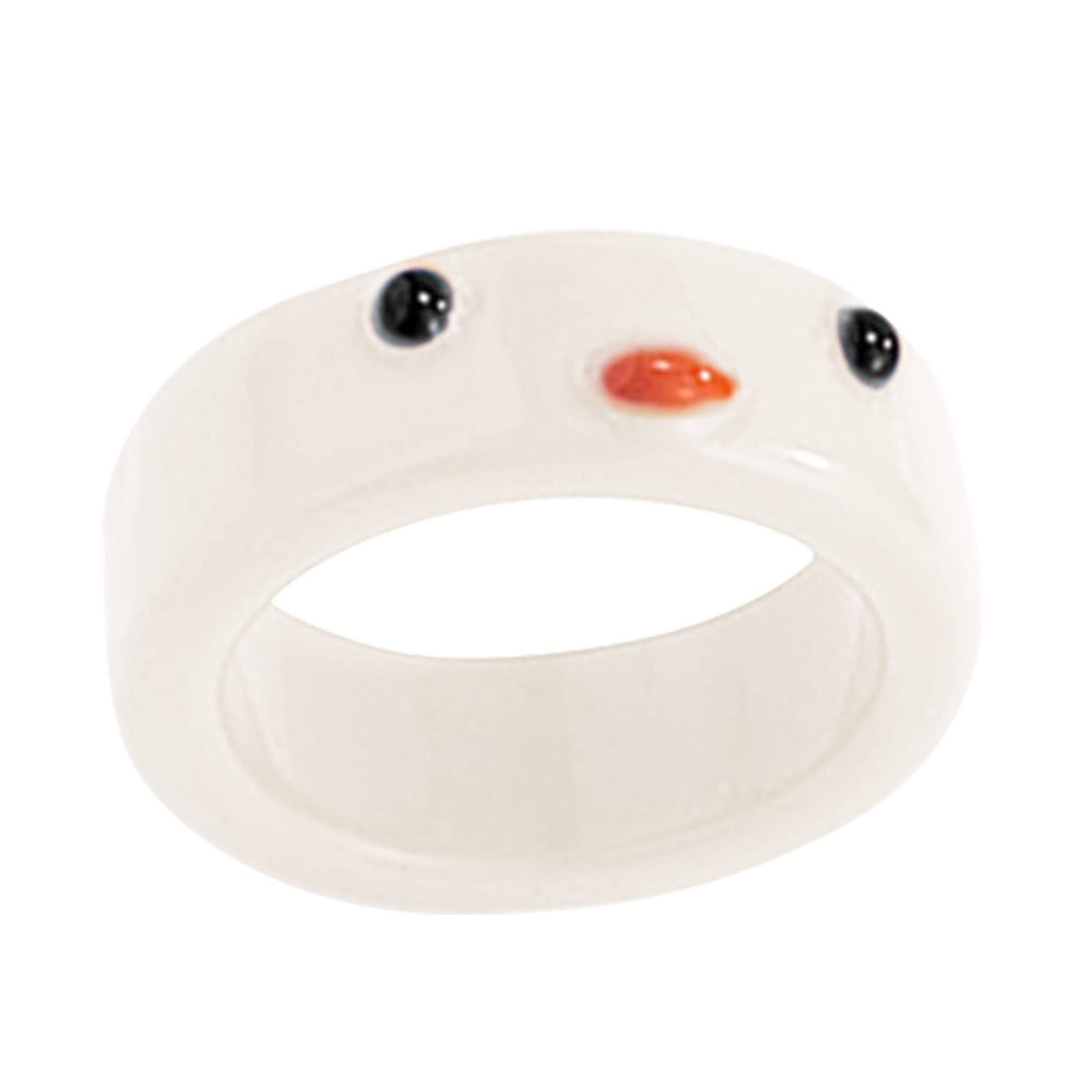 Resin Rings Band Fingering for Women Teen Girls Acrylic Plastic Thin Rings Chunky Aesthetic Trendy Colorful Cute Stackable Band Rings Retro Aesthetic Ring Valentine's Day Gift for (A, OneSize)