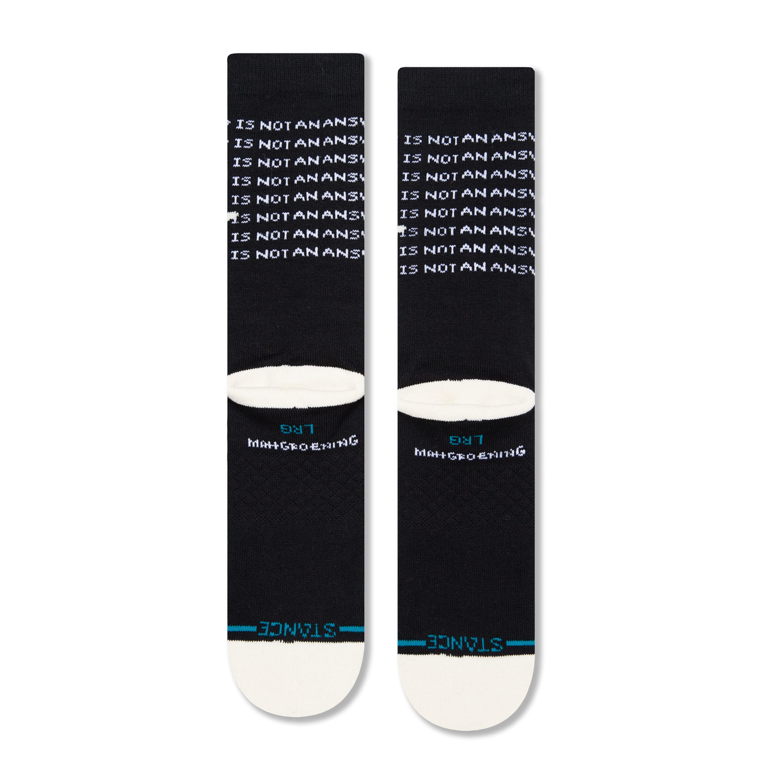 Stance Troubled Crew Socks (Medium, Black)