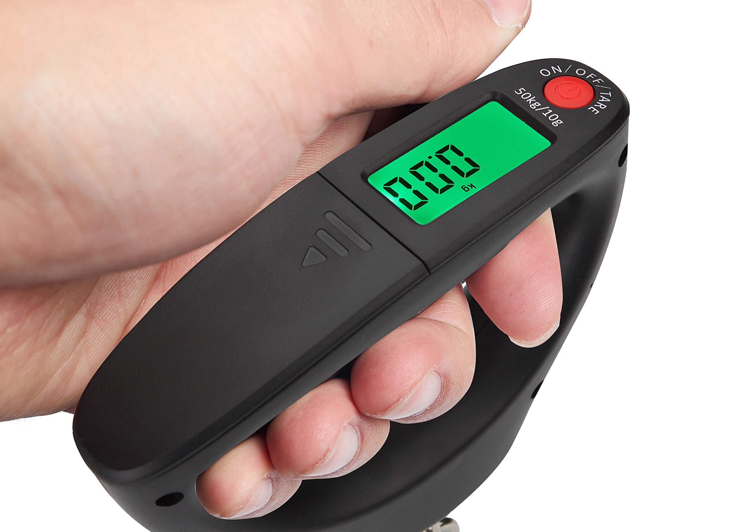 Mougerk 110lb 50kg Portable Digital Hanging Luggage Weight Scale Postal Scales, 2 AAA Batteries (Not Included) (Black)