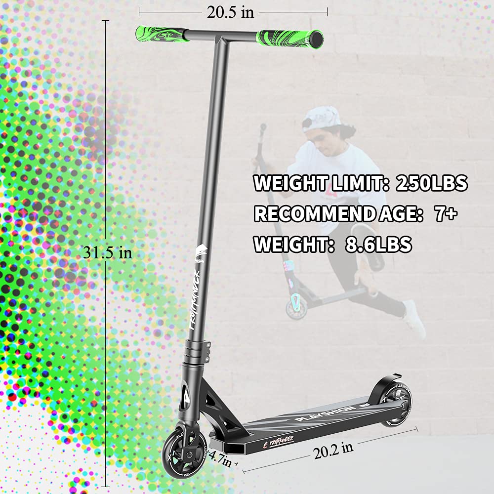 Pro Scooter Stunt Trick Scooters for Kids Adults Beginner and Pros, with 110mm Aluminum Core Wheels, Scooter Heights 31.5", Midnight