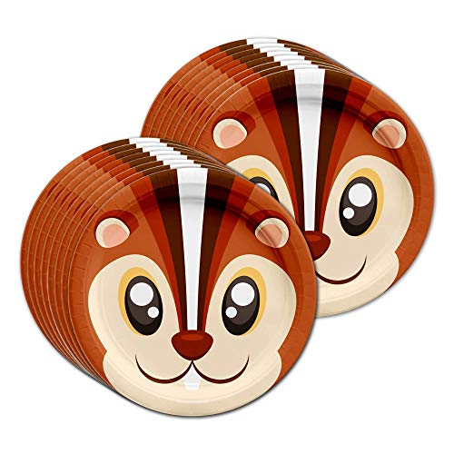 Squirrel Birthday Party Supplies Set Plates Napkins Cups Tableware Kit for 16