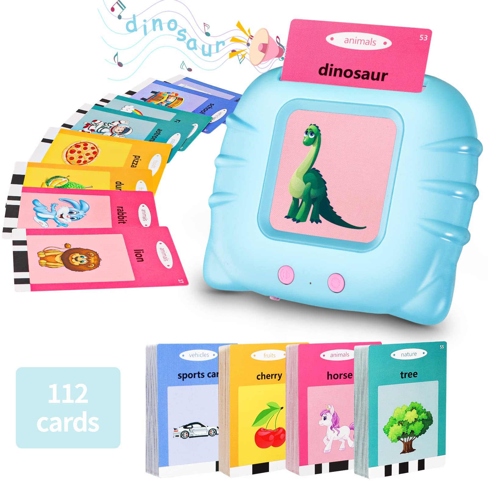 Toddler 2 3 4 5 6age Boy Girl Gift, Talking Flash Cards Learning Educational Toys for Speech Therapy Autism Sensory Toys, with 224 Sight Words (Blue)