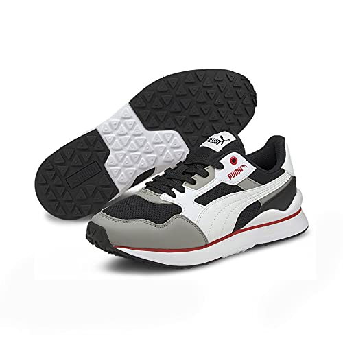 PUMA unisex child R78 Sneaker, Puma Black-puma White-limestone, 6 Big Kid US