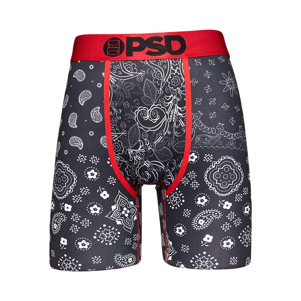 PSD Men's Blk Hype Bandana Boxer Briefs, Black, M