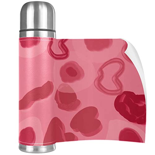 Stainless Steel Leather Vacuum Insulated Mug Bubble Thermos Water Bottle for Hot and Cold Drinks Kids Adults 16 Oz