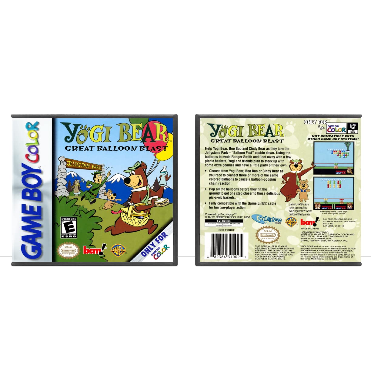 Yogi Bear: Great Balloon Blast | (GBC) Game Boy Color - Game Case Only - No Game