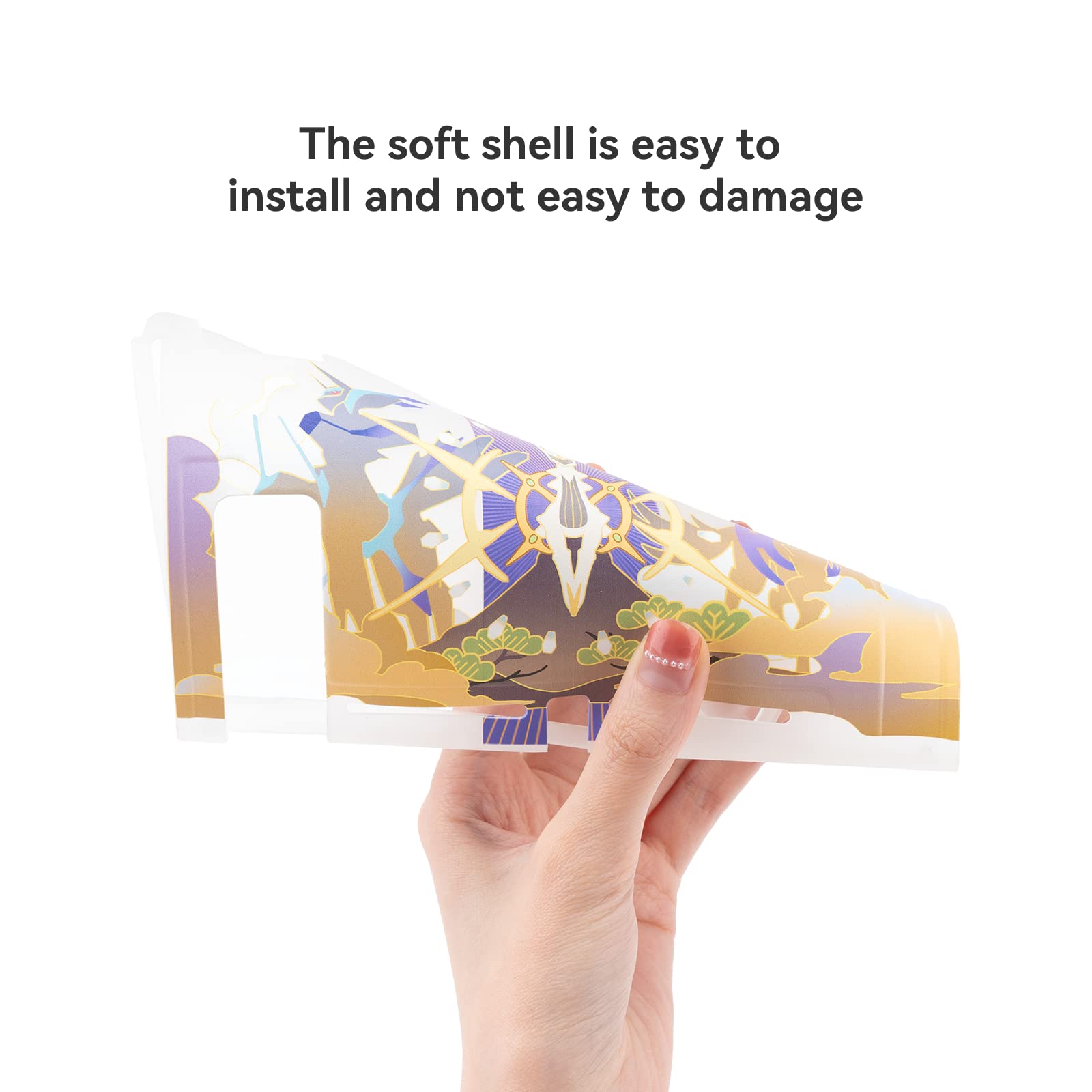 YOCORE Cute Anime Protective Case Compatible with Switch, Soft TPU DIY Replacement Shell with Shock-Absorption and Anti-Scratch