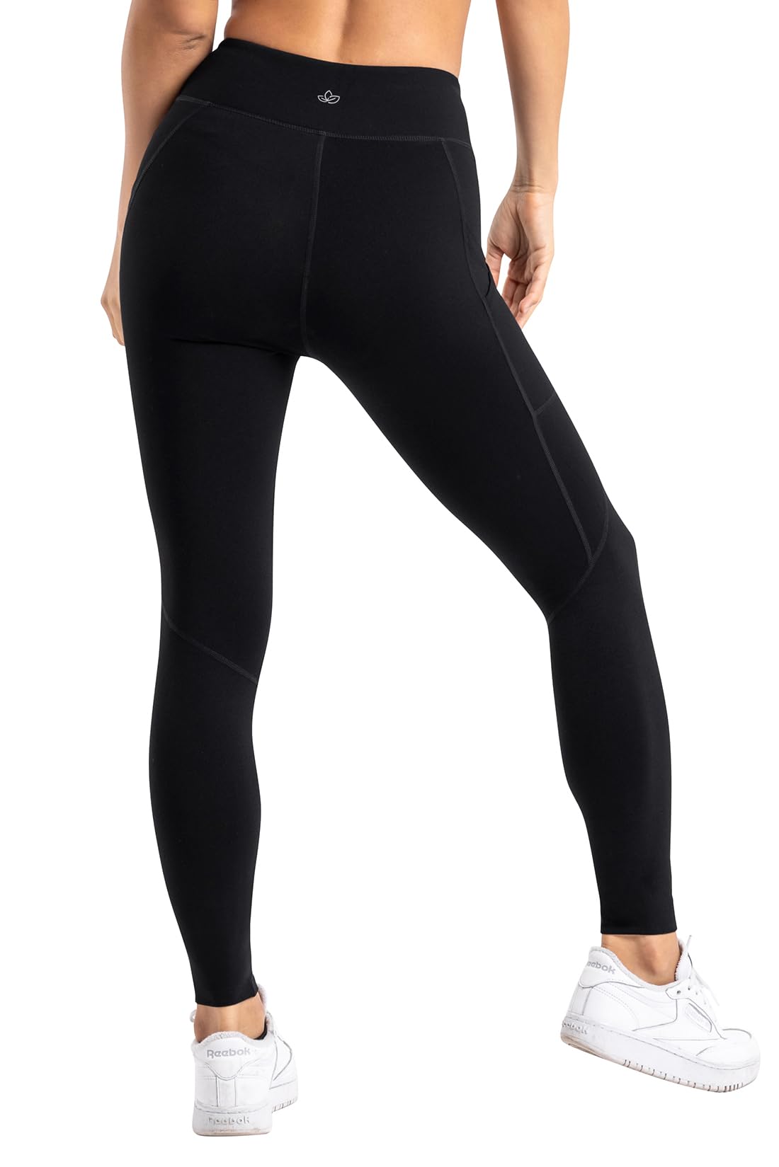 Yogipace Petite Women's 23" Yoga Workout Running Leggings with Side Pockets Black Size XXL