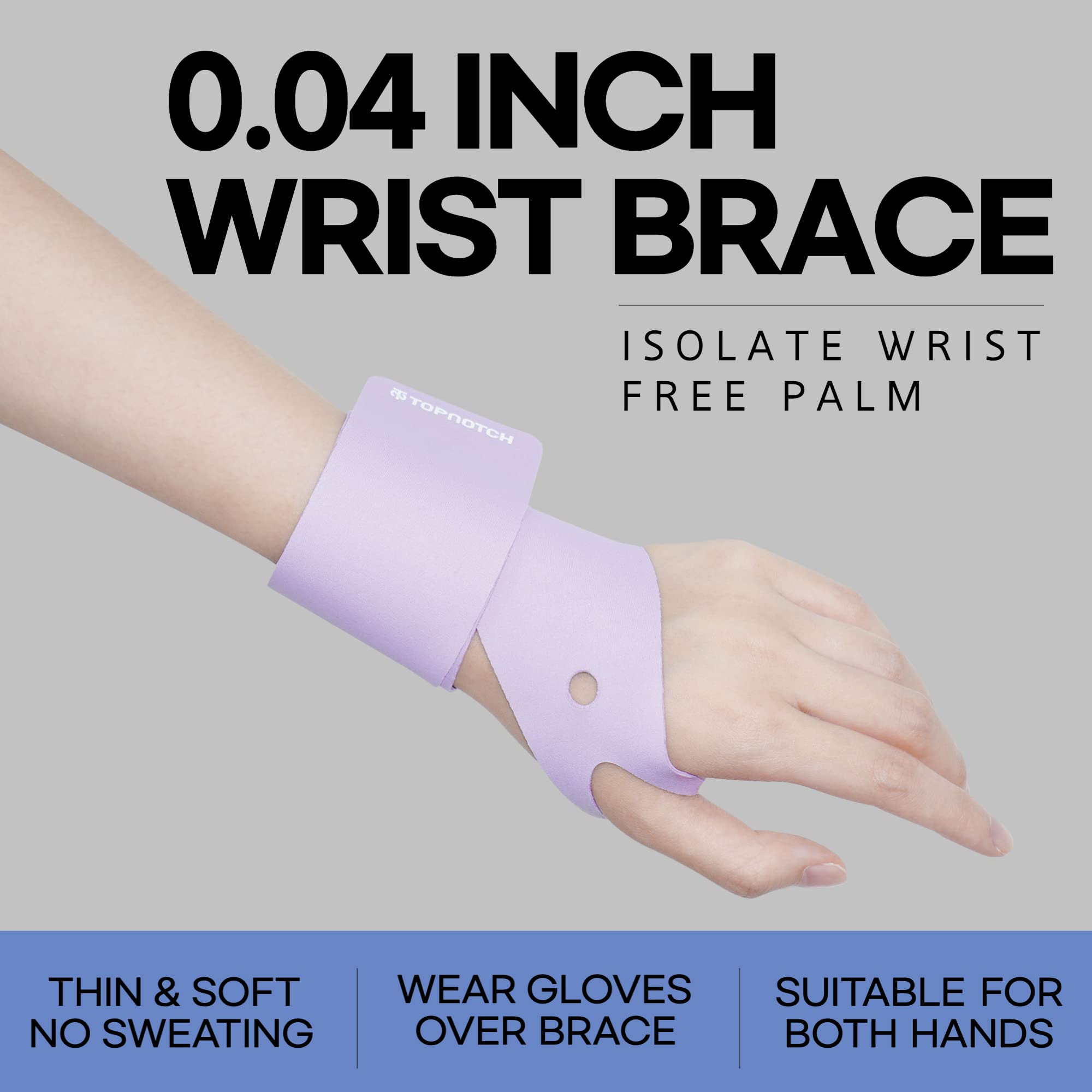 TopNotchGolf Ultra Thin Light Weight Adjustable Wrist Brace - For Both Men and Women, 24hours Comfort (Neon Pink)