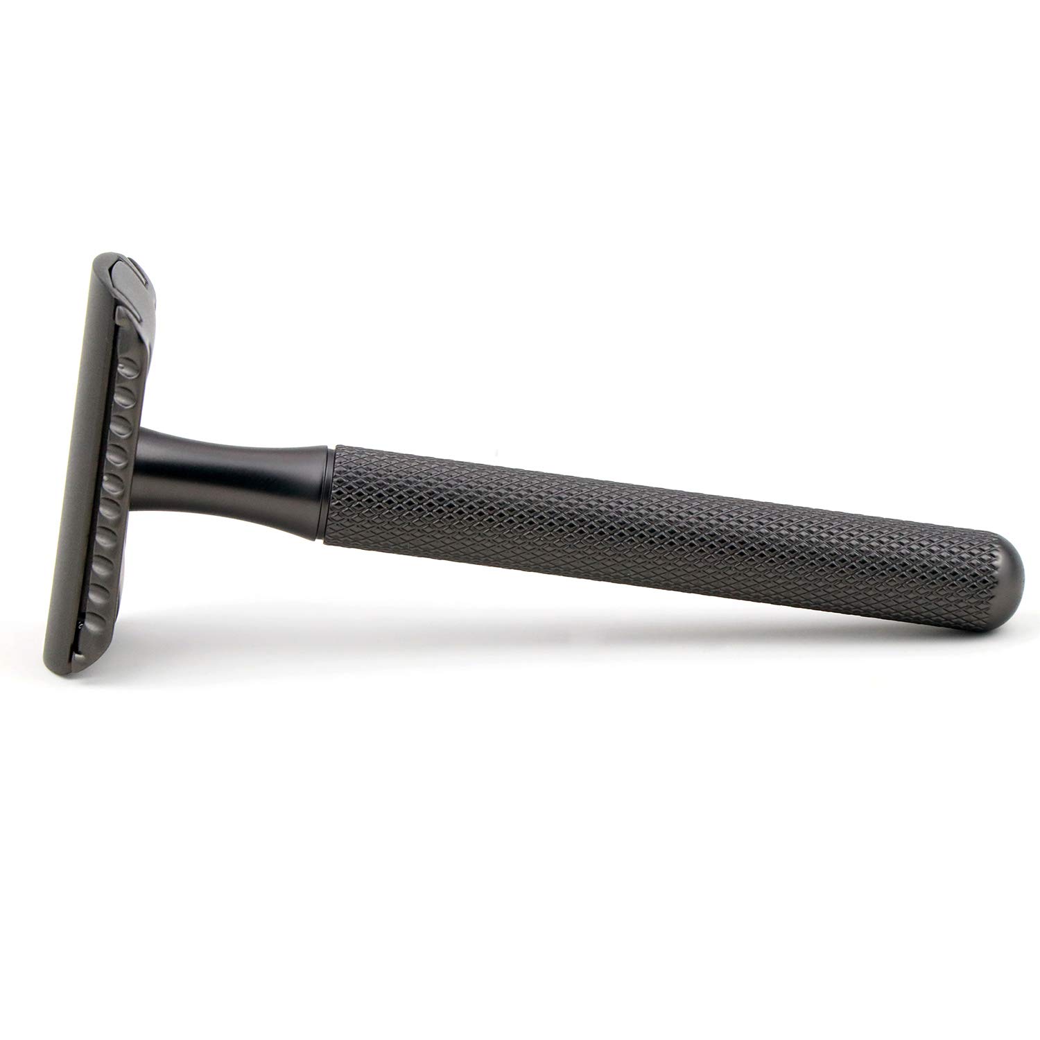 WEIDI Elegant Silver Double Edge Safety Razor Long Handle Reusable Rust-proof Manual Wet Shaving Shaver for Men Women - with 5 Platinum Blades WRT1C