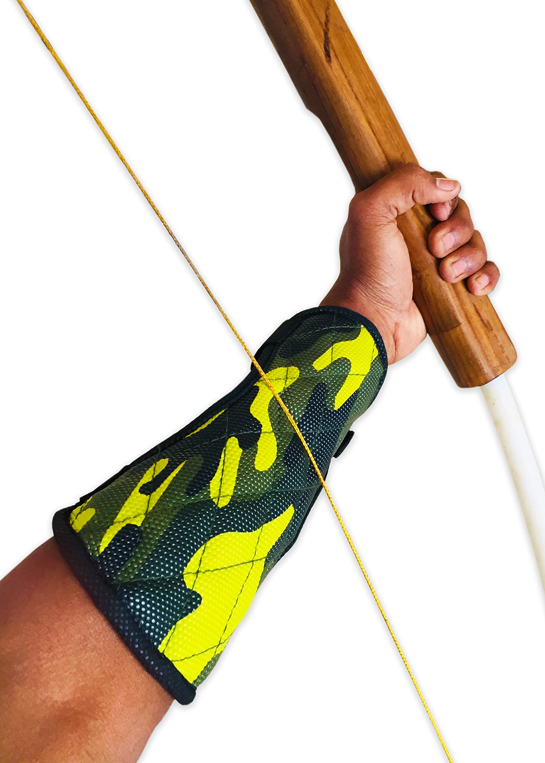 SQL Archery Arm Guard For Men Women & Kids, Artificial Leather, 3 Layer Safety with Hook & Loop Fasteners & Adjustable Clips, Perfect Hold, Arm Guard Forearm Protector, Bracer β (Orange)