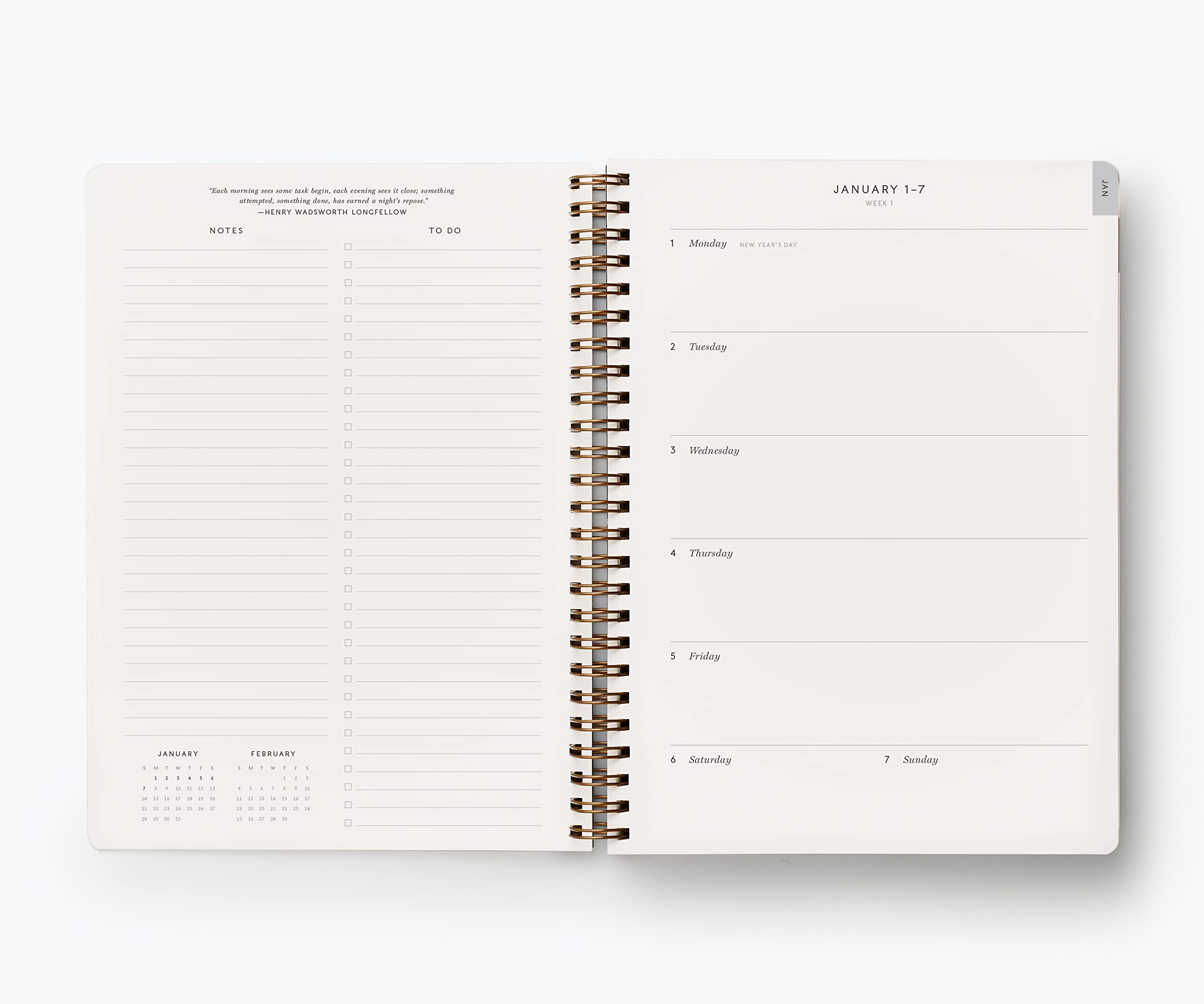 RIFLE PAPER CO. 2024 Flores 12-Month Softcover Spiral Planner - January-December, Sections for Monthly Views, Contacts, Celebrations, and Pockets for Storage