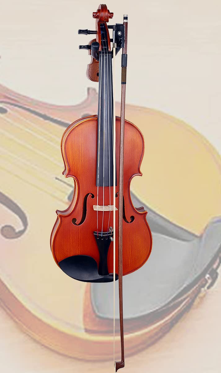 PUNK Violin Viola Wall Mount Hanger,Violin Viola Hook,Mahogany Violin holder,with Bow Hook,Home & Studio Wall Mount Violin Hangers (Mahogany)