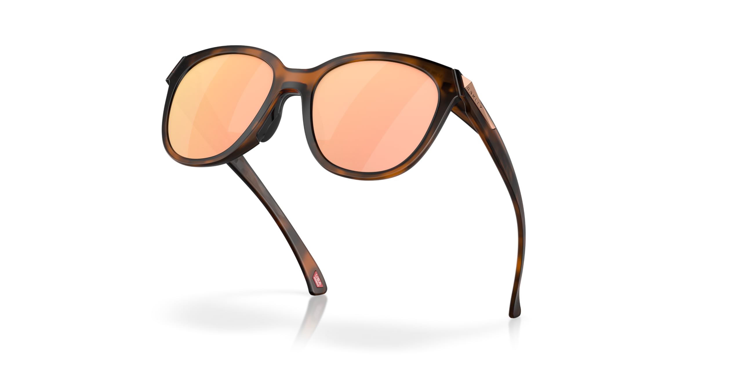 Oakley Women's OO9433 Low Key Round Sunglasses, Matte Brown Tortoise/Prizm Rose Gold Polarized, 54 mm
