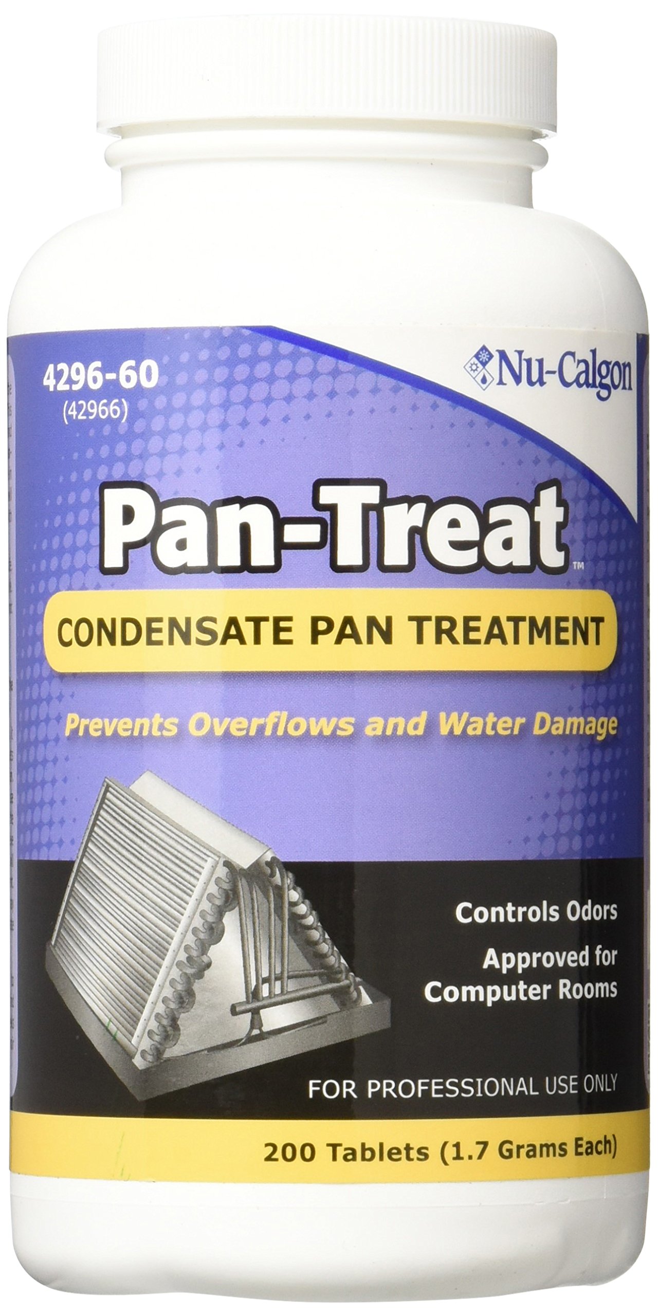 Nu-Calgon Pan-Treat Scum Remover (200 Tablets) and Evap Foam No Rinse Evaporator Coil Cleaner