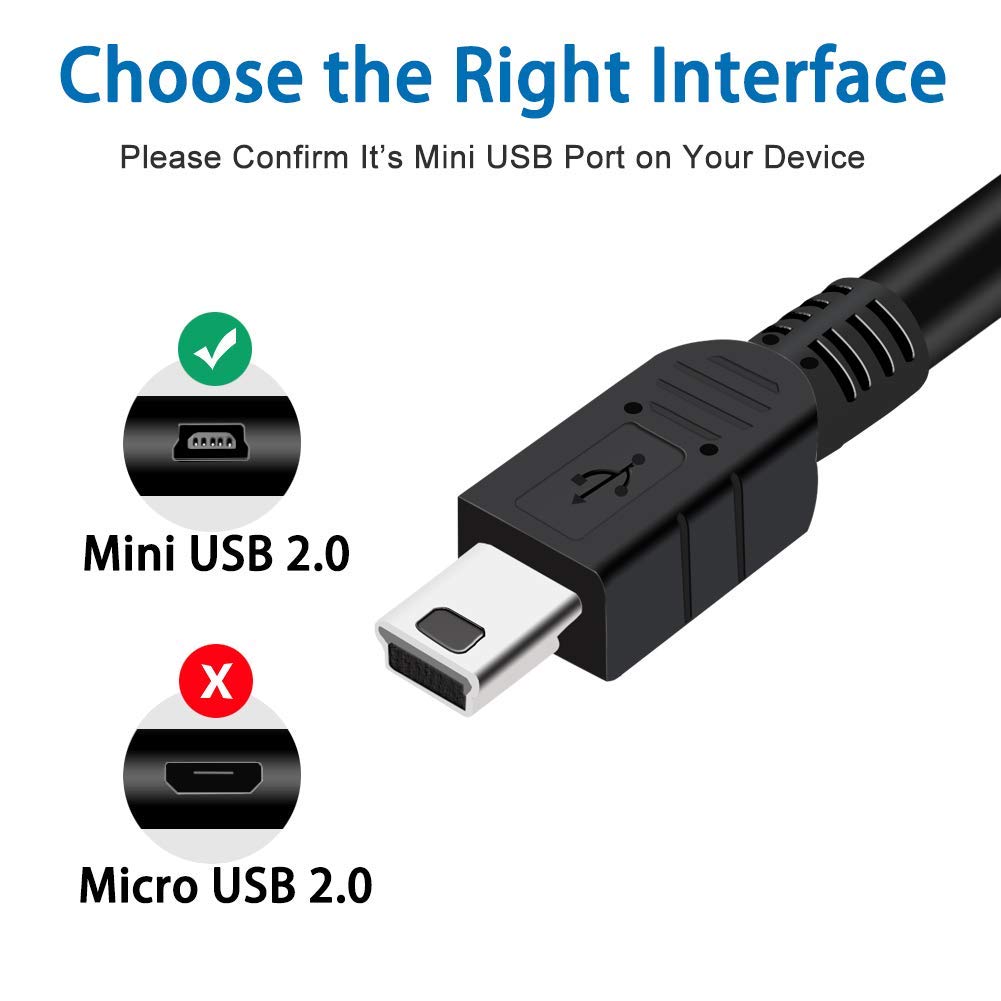 Sqrmekoko Power Cord Wire Mini USB Cable Compatible with Blue Yeti USB Mic Black Out, Blue Yeti MIC Recording Microphones, Blue Yeti Pro USB Microphone, Blue Snowball iCE USB Mic-2.6ft