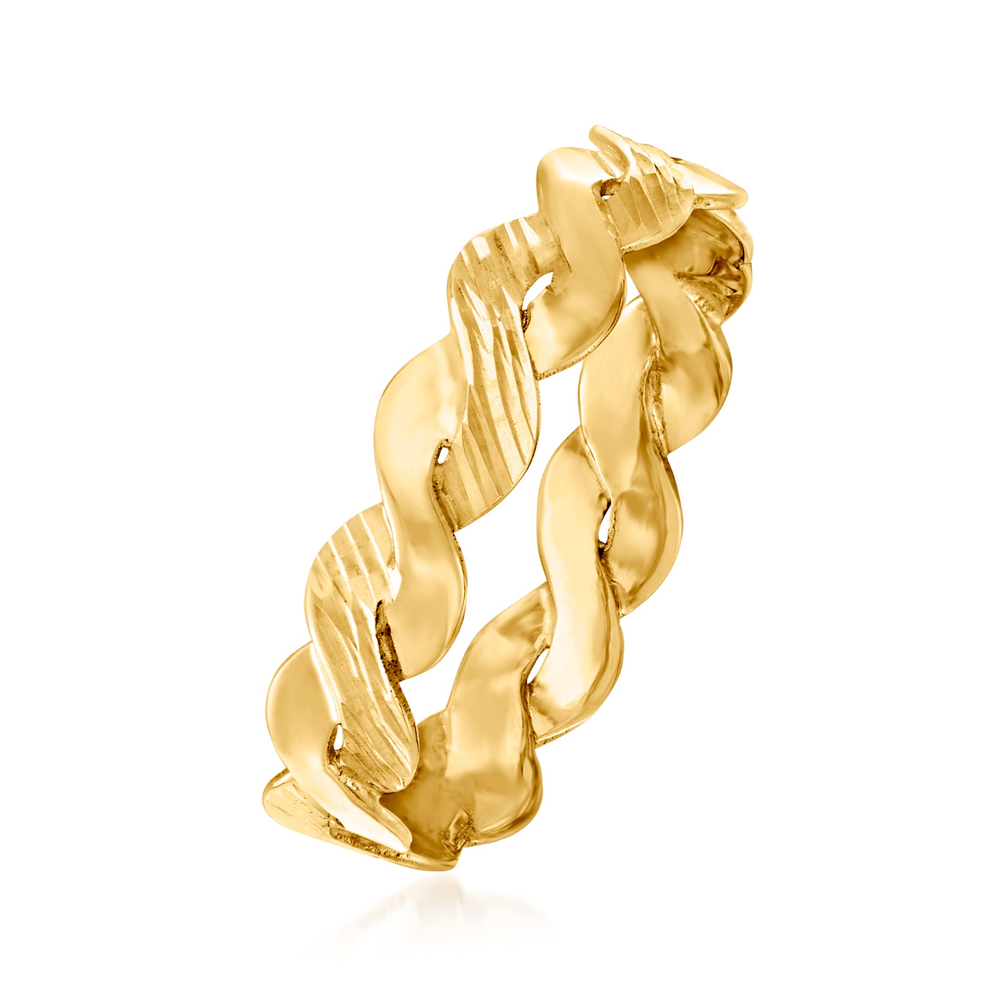 Ross-Simons Italian 14kt Yellow Gold Twisted Ring. Size 8