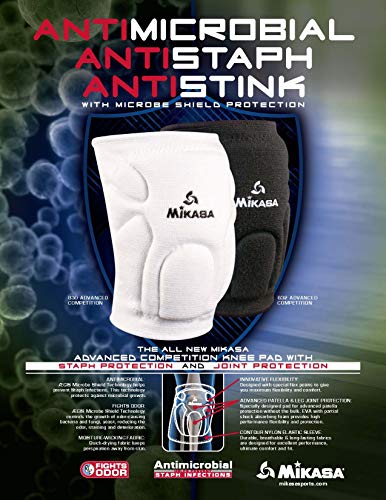 Mikasa 830JR Competition Antimicrobial Kneepad, White