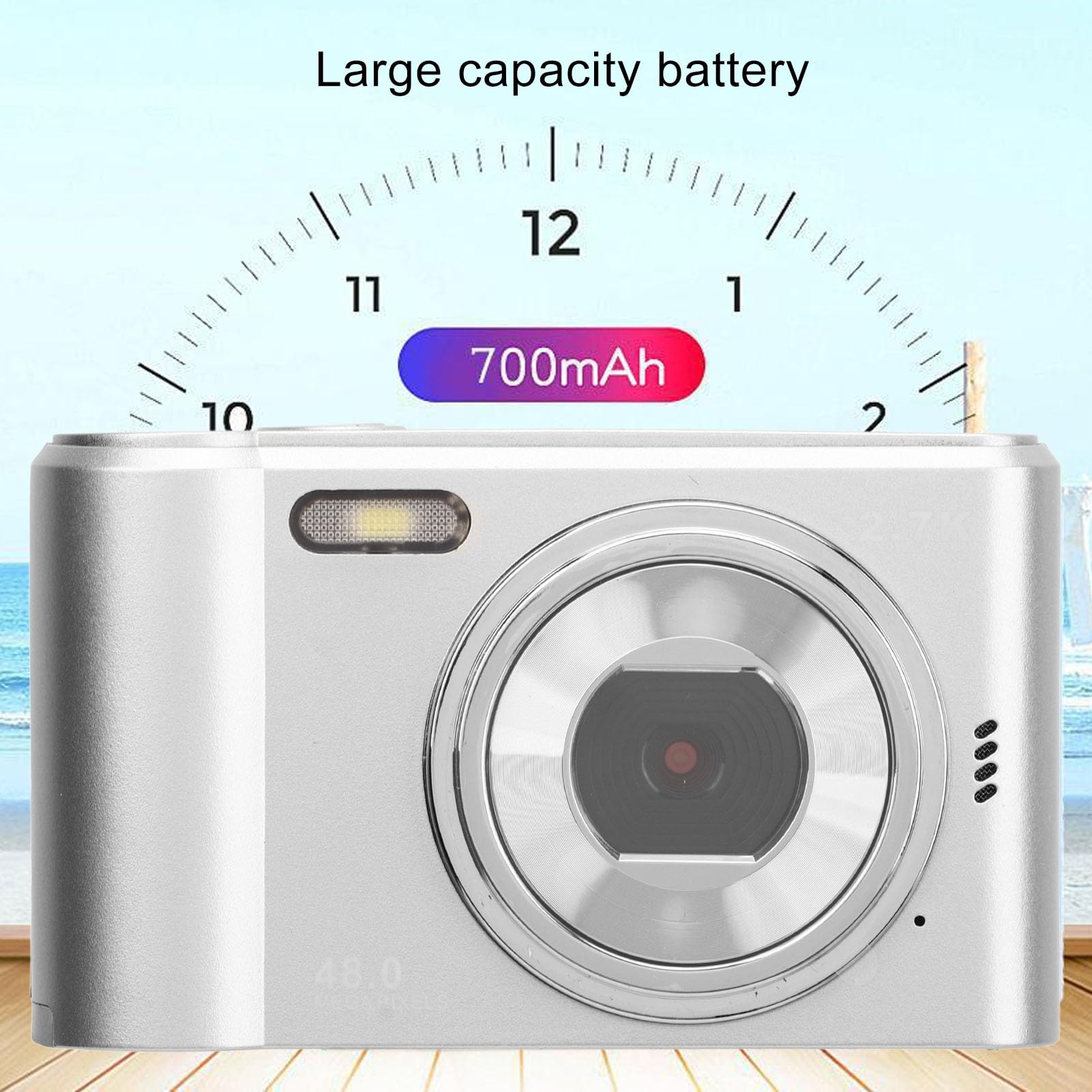 Portable Digital Camera, 44MP 1080P 16X Zoom HD Auto Focus Mini Camcoder, 700mAh Vlogging Camera Travel Video Camera, for Seniors Students Kids
