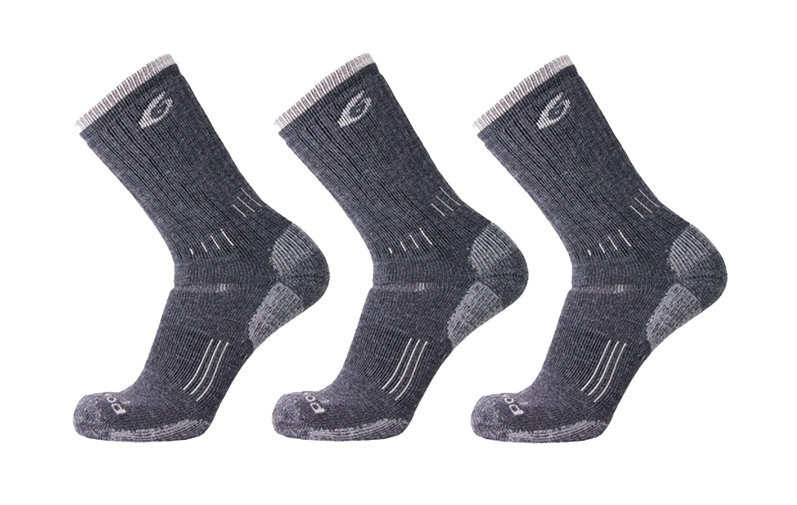 point6 37.5 Hiking Essential Medium Crew 3-Pack (as1, alpha, l, regular, regular, Grey)