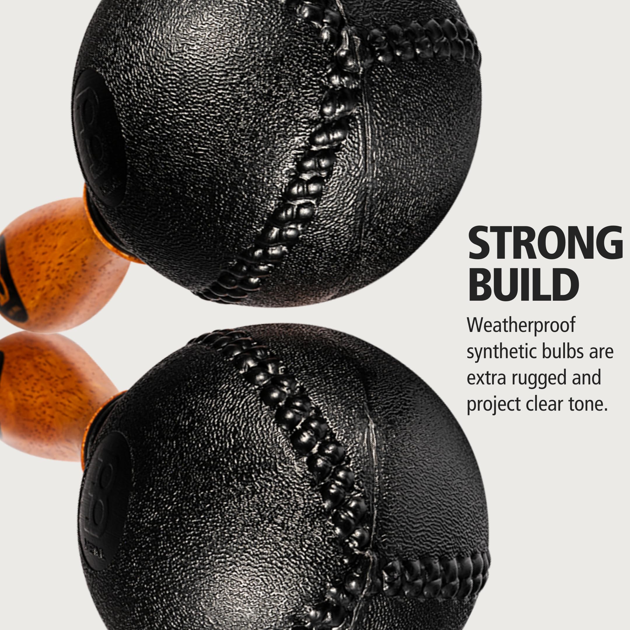 Meinl Percussion, Standard Size with ABS Plastic Wooden Concert Maracas Hand Shaker Rattles with All-weather Synthetic Shells β NOT MADE IN CHINA β Solid Wood Handles, 2-YEAR WARRANTY (PM2BK)