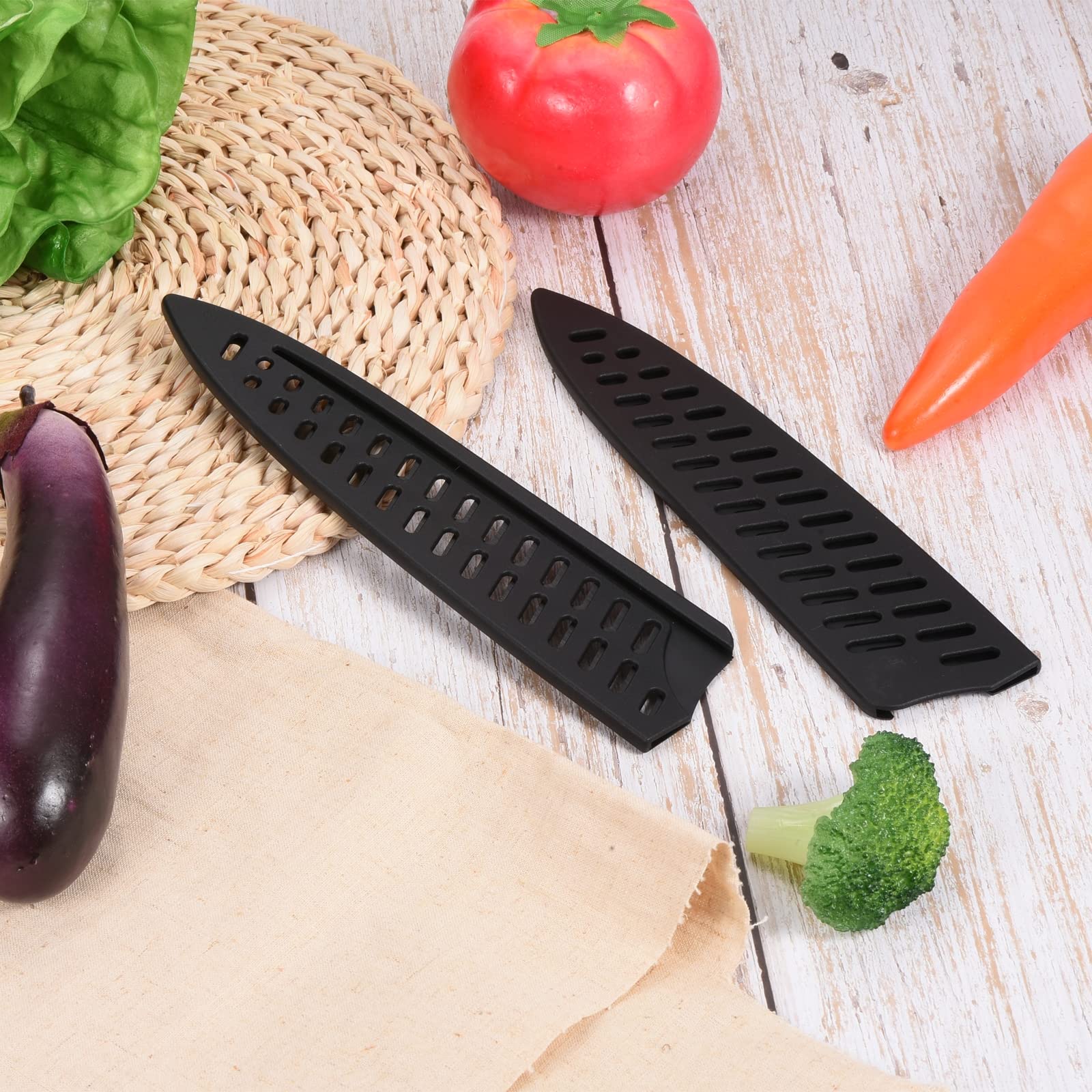 PATIKIL PP Safety Knife Cover Sleeves for 8" Chef Knife, 2 Pack Knives Edge Guard Blade Protector Universal Knife Sheath Portable for Kitchen, Black