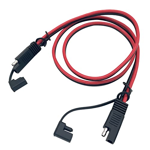 SAE to SAE Extension Cable - 12AWG Quick Disconnect Wire Harness with Waterproof Cover for Solar Panel Battery Automotive RV Camp Trailer Tractor (3FT) Black