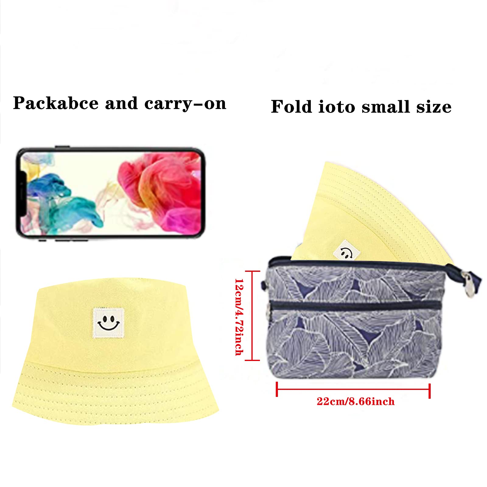 Printing Dye Bucket Cotton Hat Sunscreen and Windproof Packable Outdoor Travel Beach Fisherman Cap for Women Men