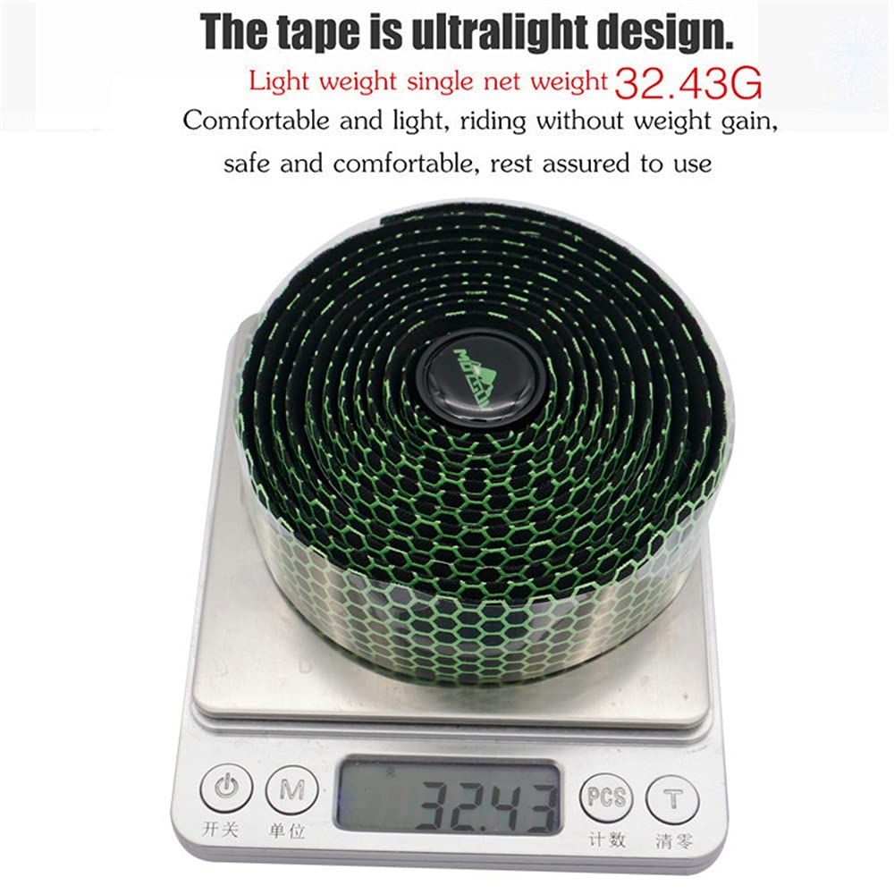 Road Bike Handlebar Tapes【Fade Resistant Design】Bicycle Bar Tape Professional Cycling Damping Anti-Vibration Wrap with 2 Bar Plug (Style 2, Black)