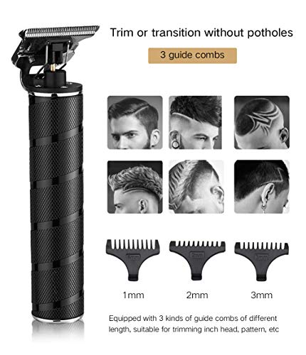 Professional Electric Pro Li Outliner Hair Clippers for Men, Cordless Rechargeable Zero Gapped Cutting t Outliner, Baldhead Beard Pro Trimmer with 4 Guide Combs