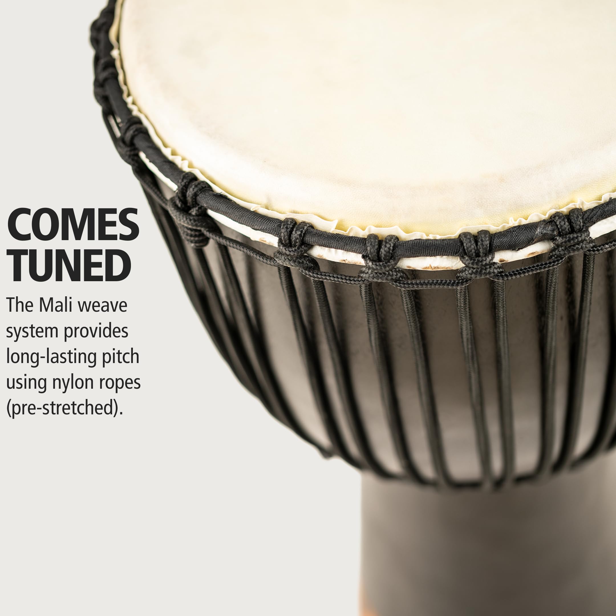 Meinl Percussion Djembe Hand Drum Circle Instrument, Carved Mahogany Headliner Series β NOT Made in China β African Mali Weave Ropes, 2-Year Warranty, Congo, Extra-Large (HDJ1-XL)