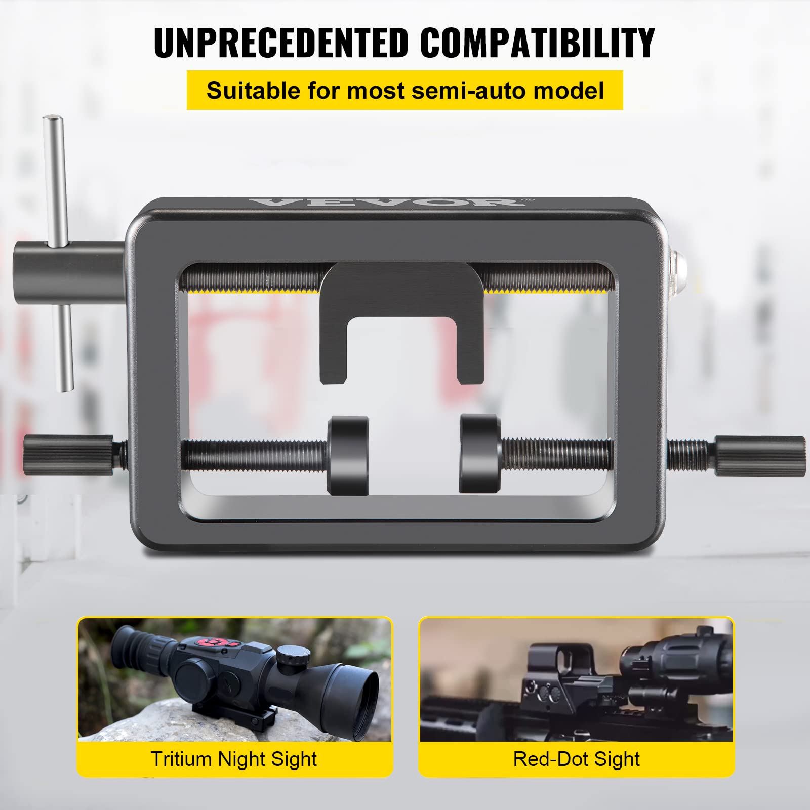 VEVOR Heavy-Duty Aluminum Construction Front & Rear Sight Tool, Sight Adjustment & Maintenance for M&P Glock 1911, Black