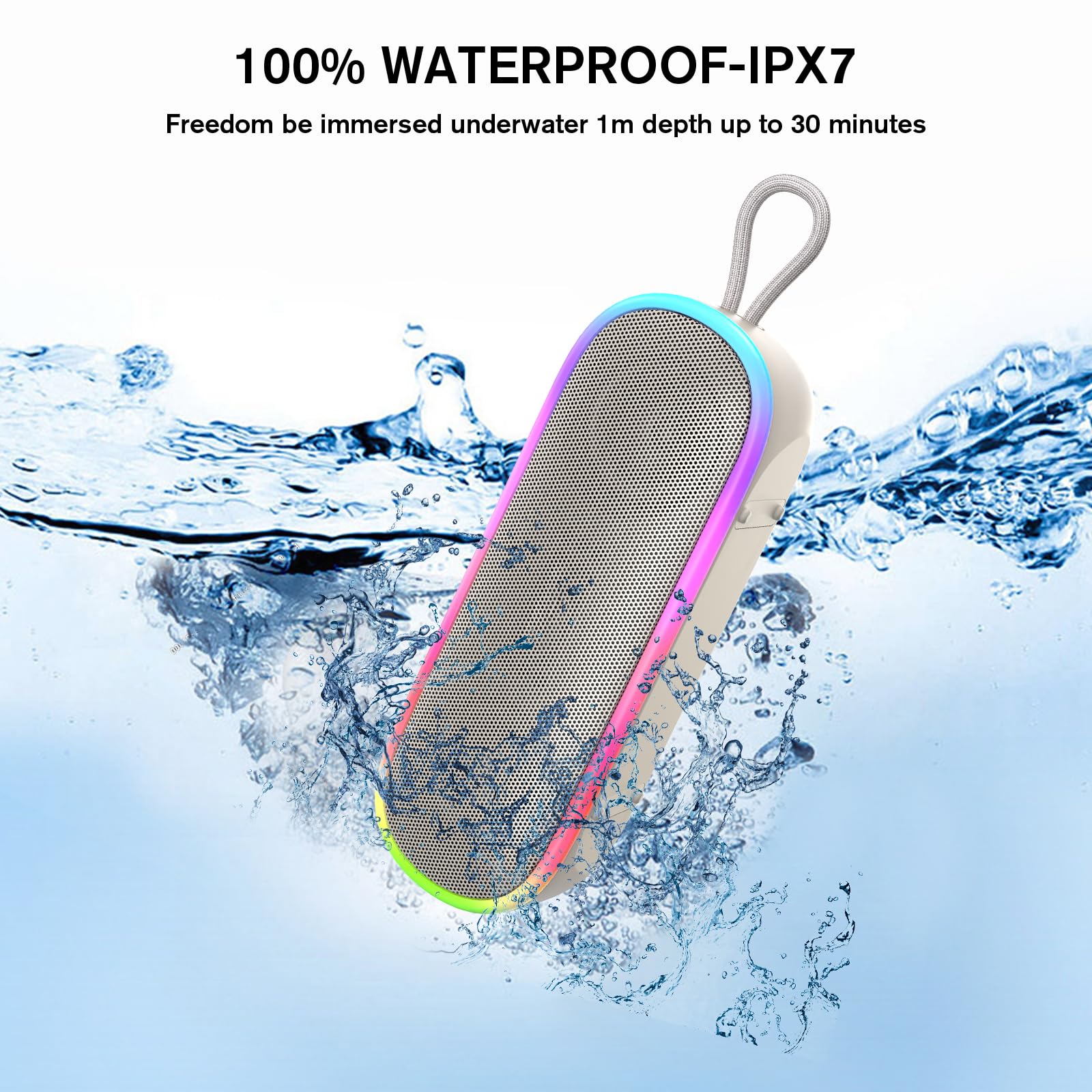 MEGUO Shower Speakers,Portable Wireless Bluetooth Speaker,20W Drivers with Extral Bass,IPX7 Waterproof Speaker for Home outdoors pool beach, for him/her (Teal green)