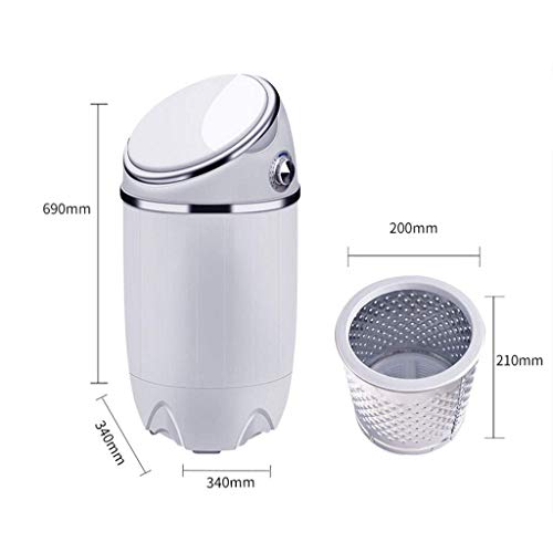 Portable Mini Compact Washing Machine Portable Washing Machine Home Multifunction Semi-Automatic with Dry Dehydration 690 * 340 * 340mm,White