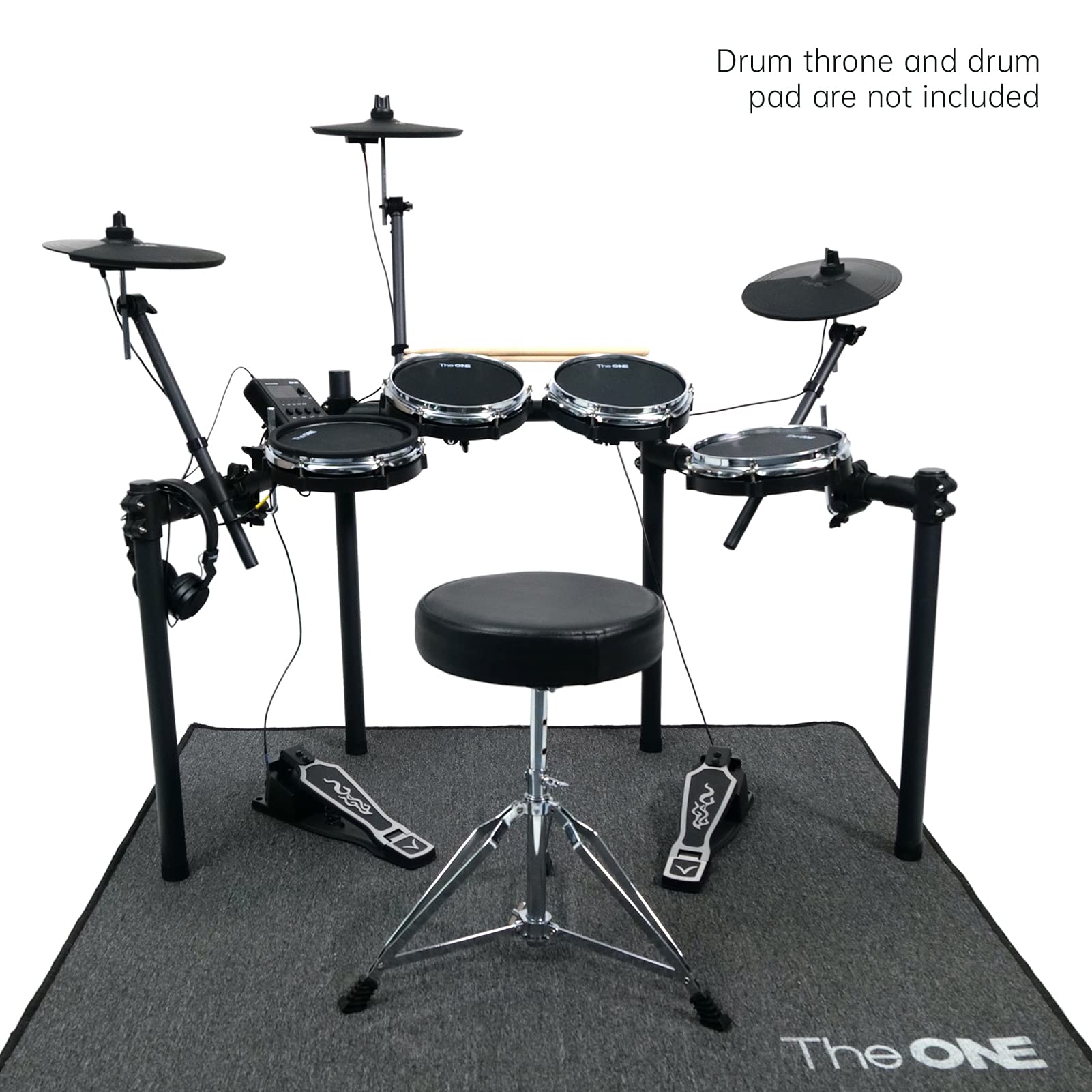 The ONE Electric Drum Set, Electronic Drum Set for Adult/Kid, Drum Set with 333 Sounds, 4 Mesh Drum Pads, 2 Switch Pedals, Headphones, Sticks & Drum App, Support Bluetooth/USB MIDI/AUX Out