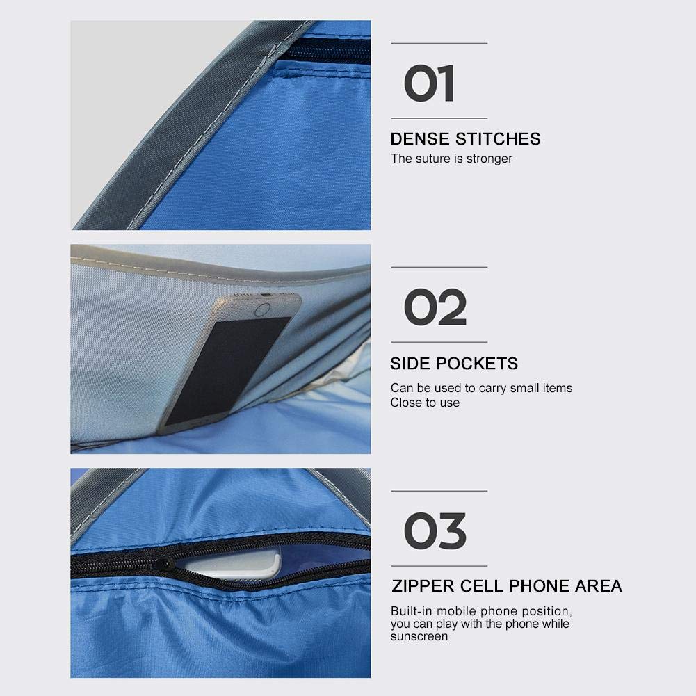 Ridecle Pop Up Beach Tent Sun Shelter Instant Automatic Portable Sport Umbrella Small Sun Beach Shader Beach Shelter Sun Protection for Face While Sunbathing