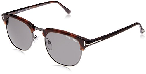 Tom Ford Henry FT0248 Sunglasses-52A Light Ruthenium/Havana (Gray Lens)-51mm