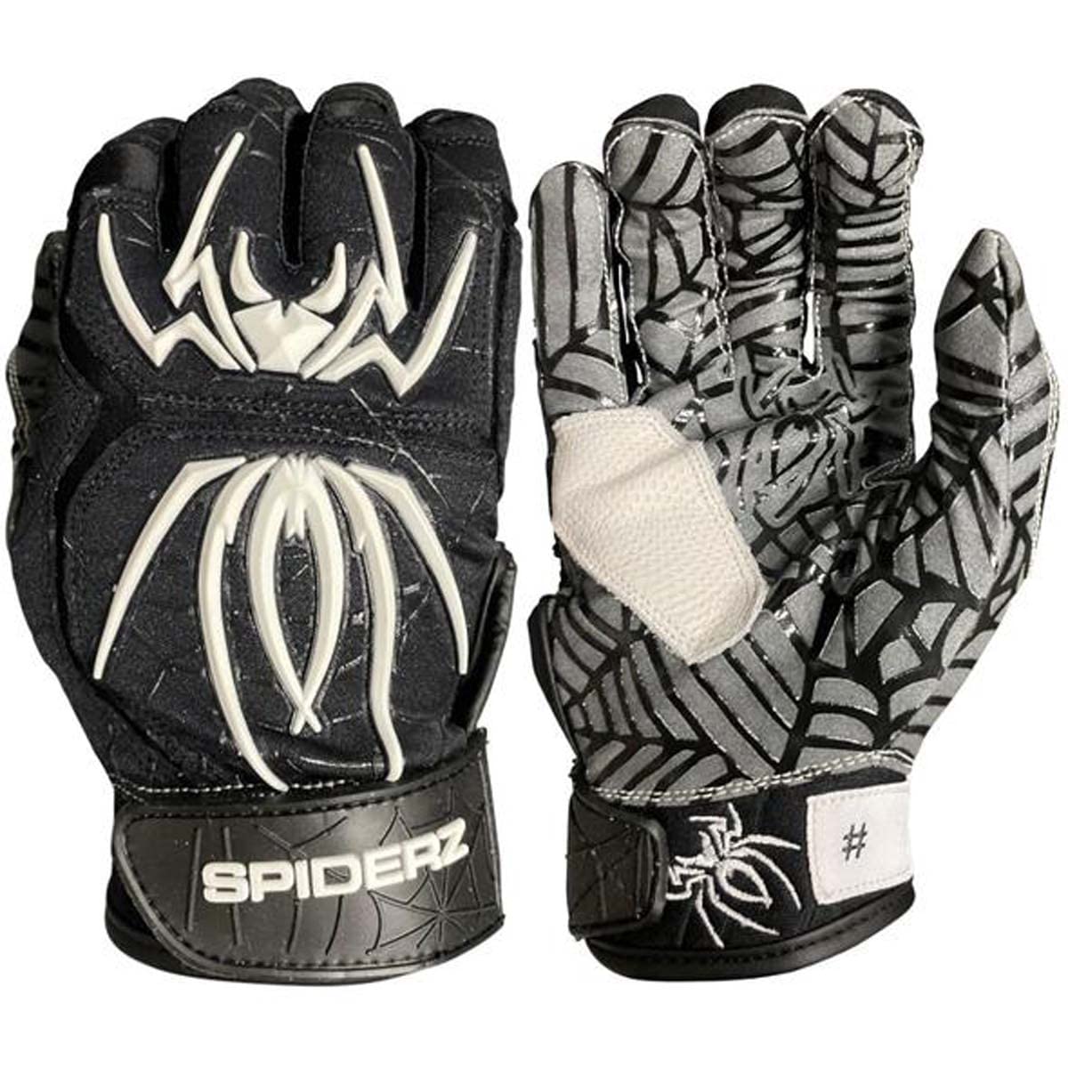 Spiderz 2022 Hybrid Series Boy's Baseball Batting Gloves (Pair) Red | White Youth XL